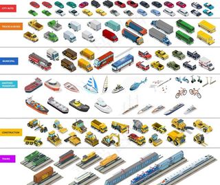 2.5D建筑图片ai矢量模版下载 - 菜鸟图库